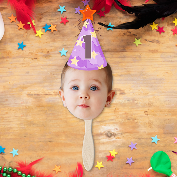 Personalized Birthday Face Fans With Wooden Handle - Fans Faces on a S ...